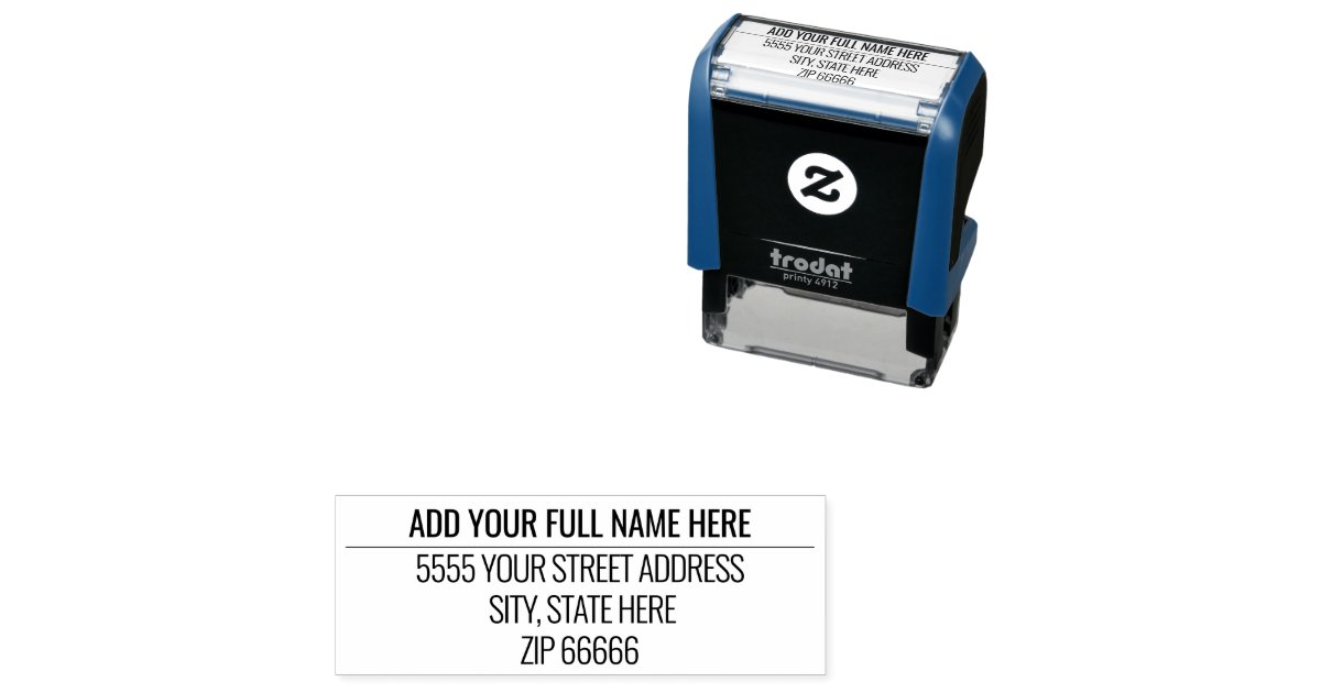 Custom Name Address Personalized Self-inking Stamp | Zazzle