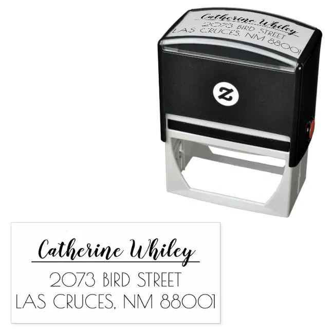 Custom Name Address Simple Personalized Self-inking Stamp | Zazzle