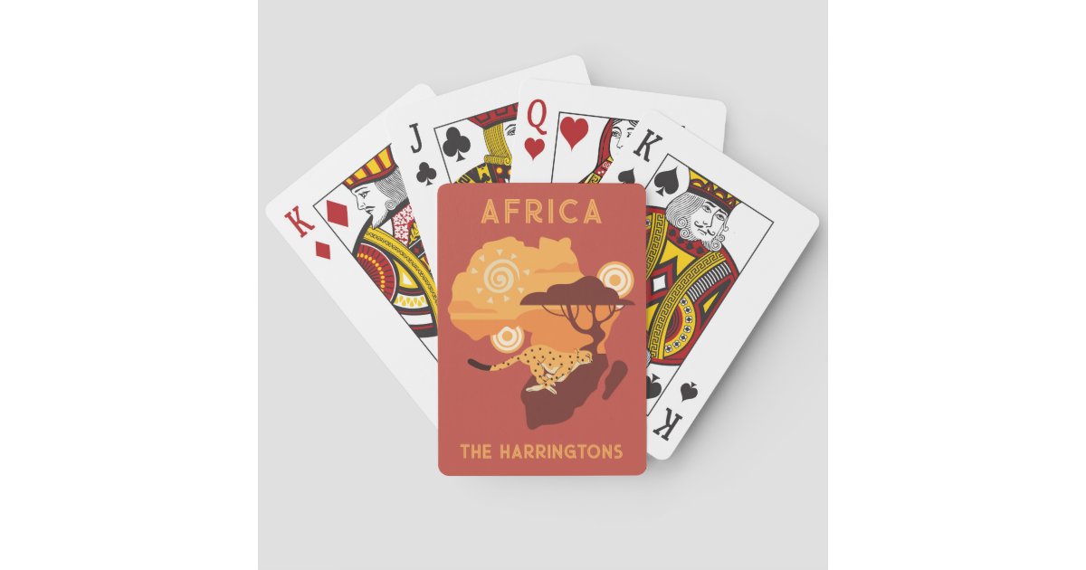 Custom Name Africa Poker Cards | Zazzle