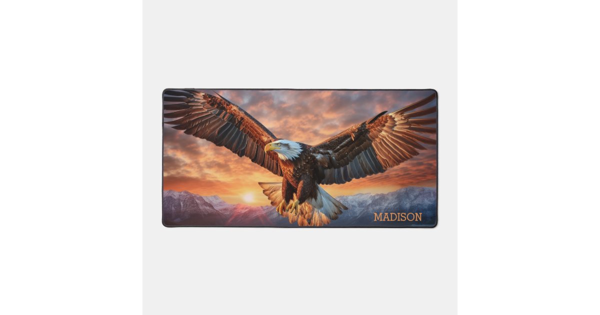 Custom Name American Eagle Desk Mat | Zazzle