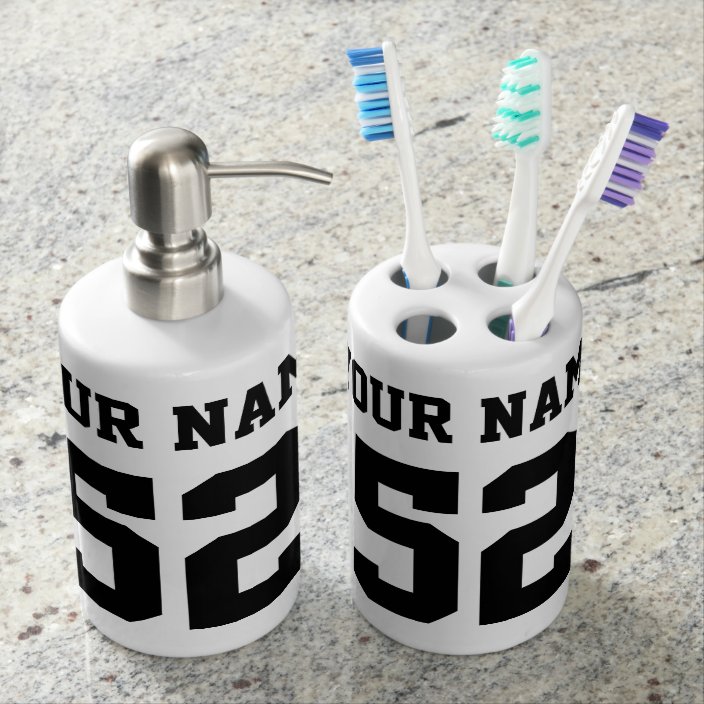 Custom Name and Number Bathroom set | Zazzle.com