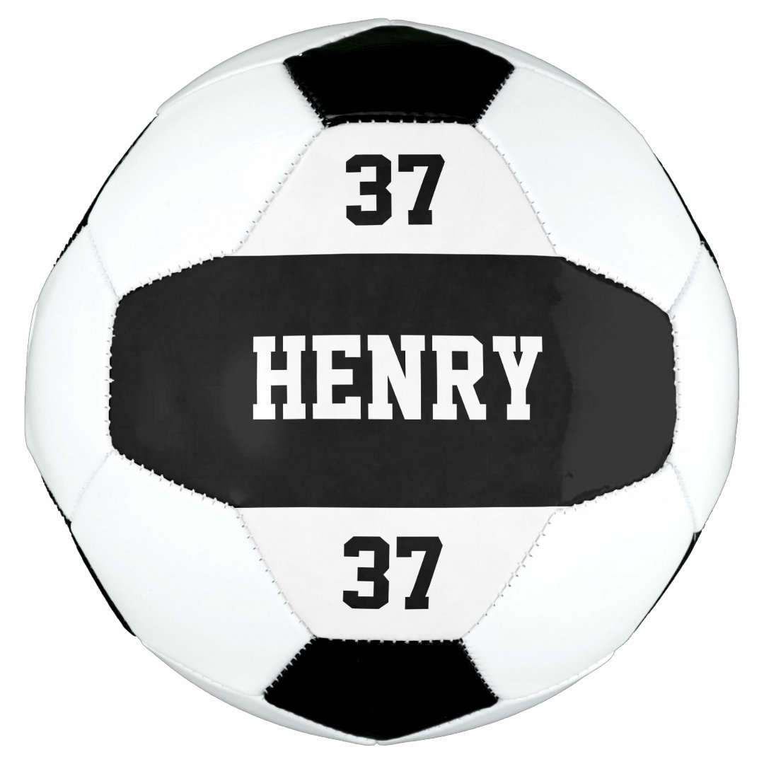 Custom Name and Number Cool Modern Personalized Soccer Ball | Zazzle