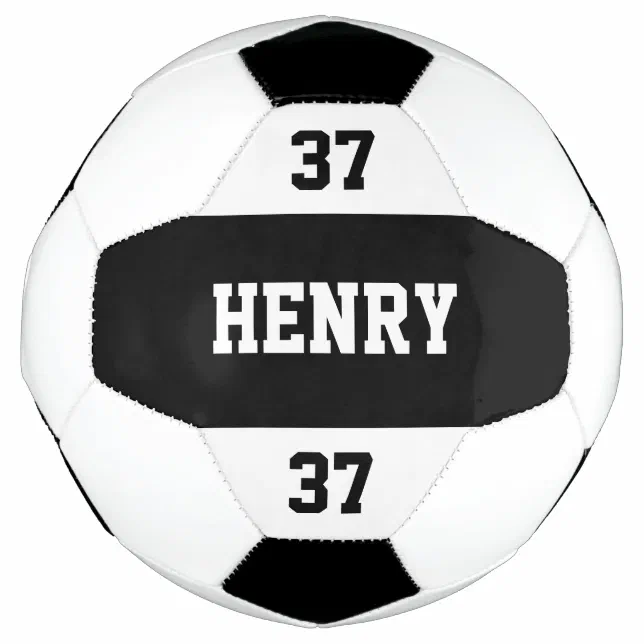 Custom Name and Number Cool Modern Personalized Soccer Ball | Zazzle