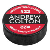 Custom Name and Number Hockey Puck | Zazzle