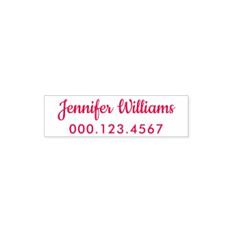 Custom Name And Phone Number Pocket Stamp | Zazzle