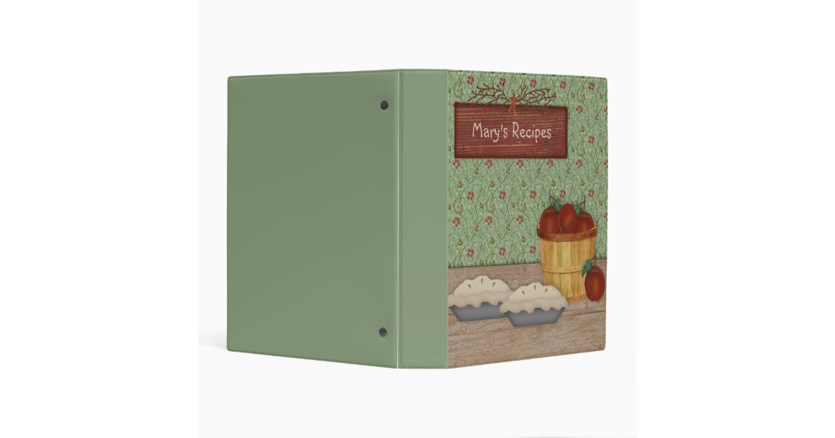 Custom Name Apple Pie Avery Mini Binder | Zazzle