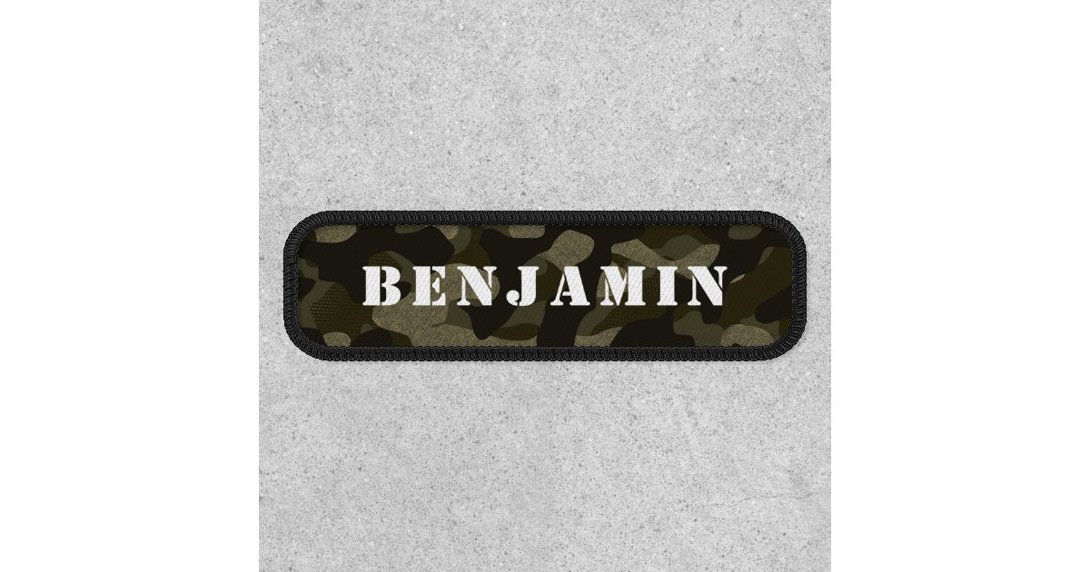 Custom Name Army Green Camouflage Pattern Patch | Zazzle