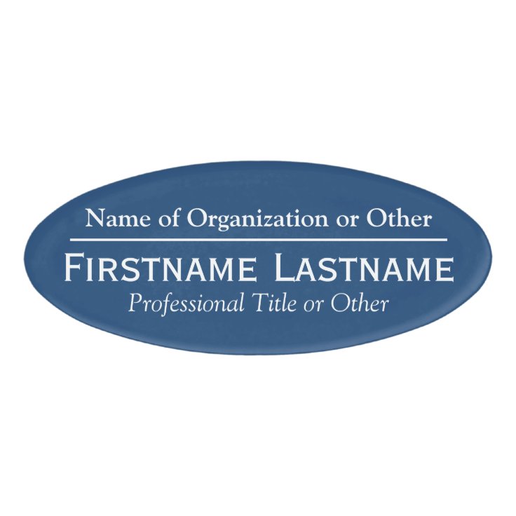 Custom Name Badge - Organization or Church - Blue | Zazzle