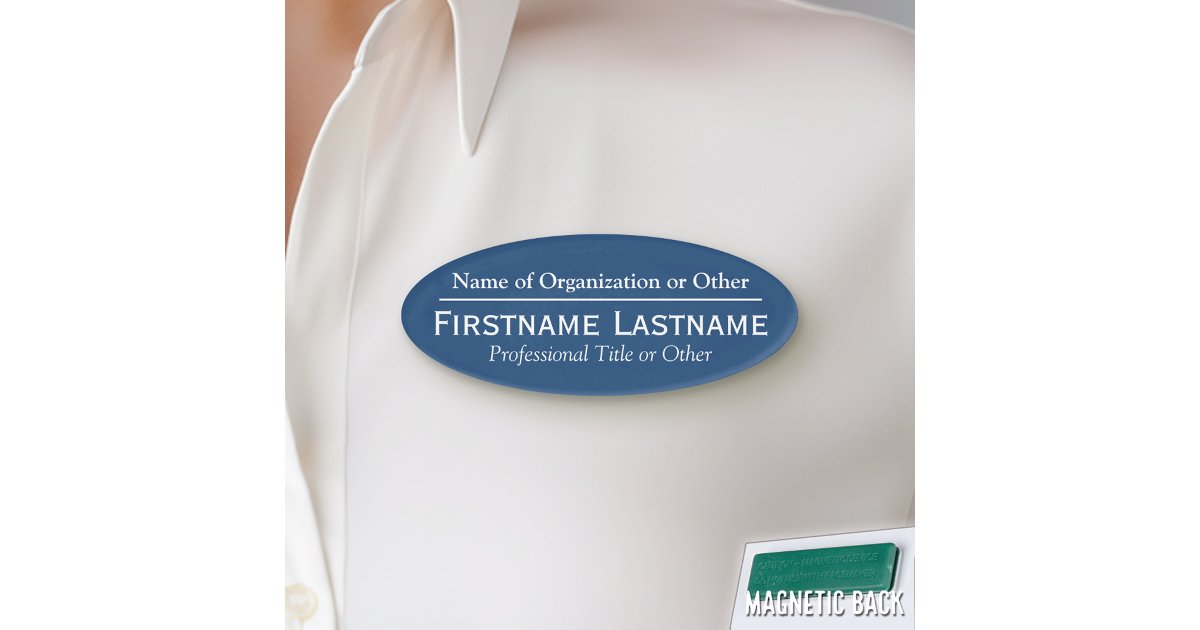 Custom Name Badge - Organization or Church - Blue | Zazzle