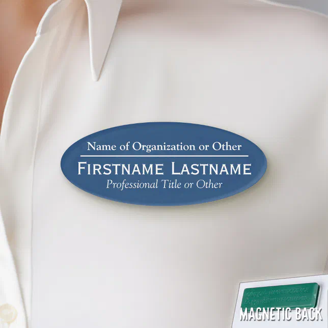 Custom Name Badge - Organization or Church - Blue | Zazzle