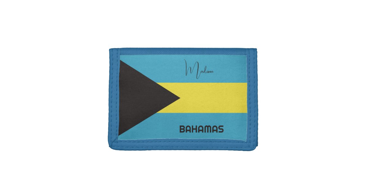 Custom Name Bahamas Flag Trifold Wallet | Zazzle