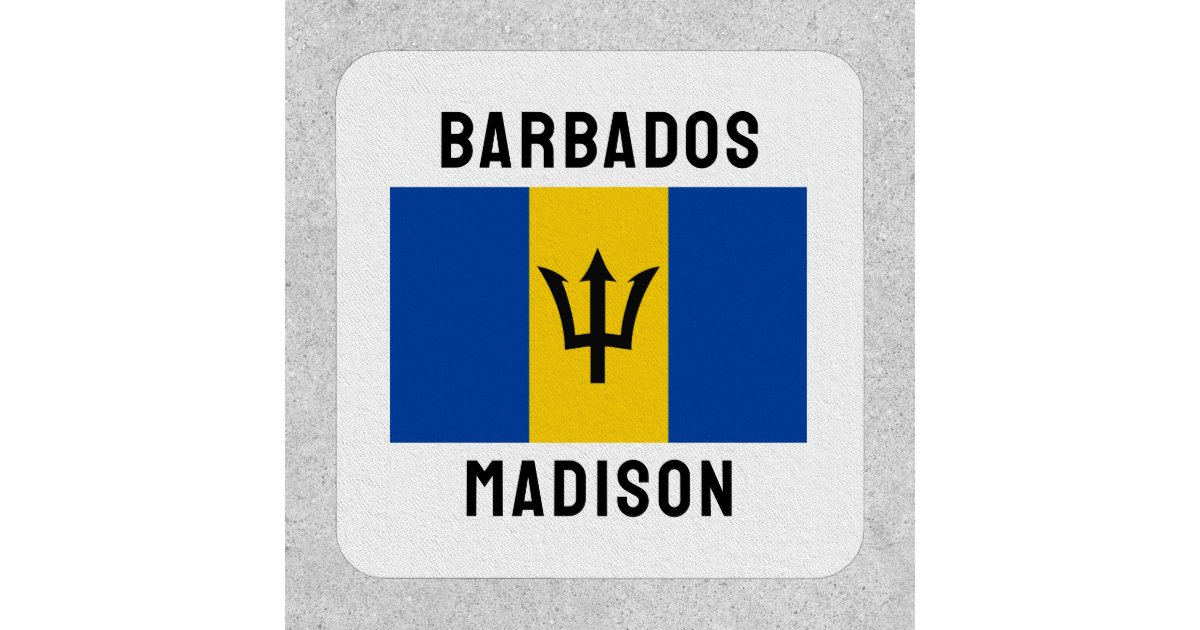 Custom Name Barbados Flag Patch | Zazzle