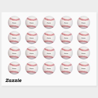 Custom Name Baseball Stickers | Zazzle
