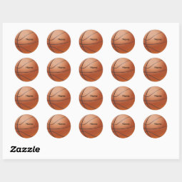 Custom Name Basketball Stickers | Zazzle