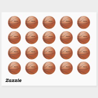 Custom Name Basketball Stickers | Zazzle