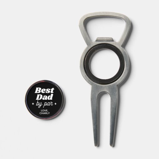 Custom Name Best Dad By Par Retro Cool Divot Tool | Zazzle