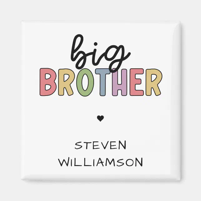 Custom Name Big Brother Cute Personalized Magnet | Zazzle