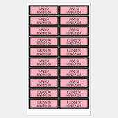 Custom Name Black and Pink Kids' Labels | Zazzle