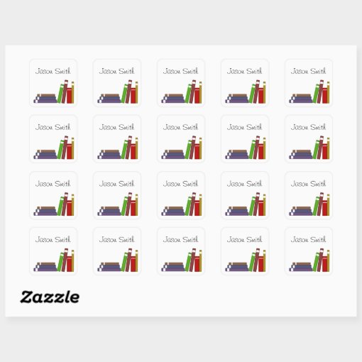 Custom Name Book ID Sticker | Zazzle