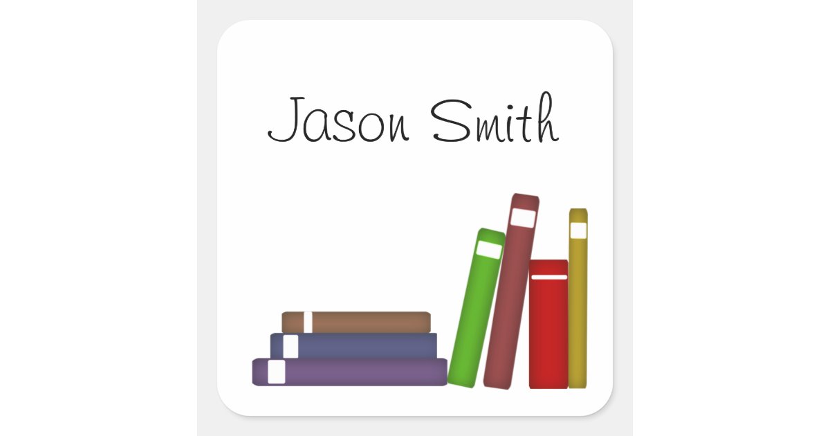 Custom Name Book ID Sticker | Zazzle