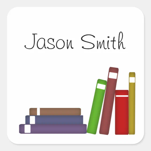 Custom Name Book ID Sticker | Zazzle