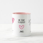 Custom Name Breast Cancer Fighting Couple Mug | Zazzle