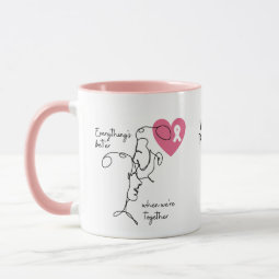 Custom Name Breast Cancer Fighting Couple Mug | Zazzle