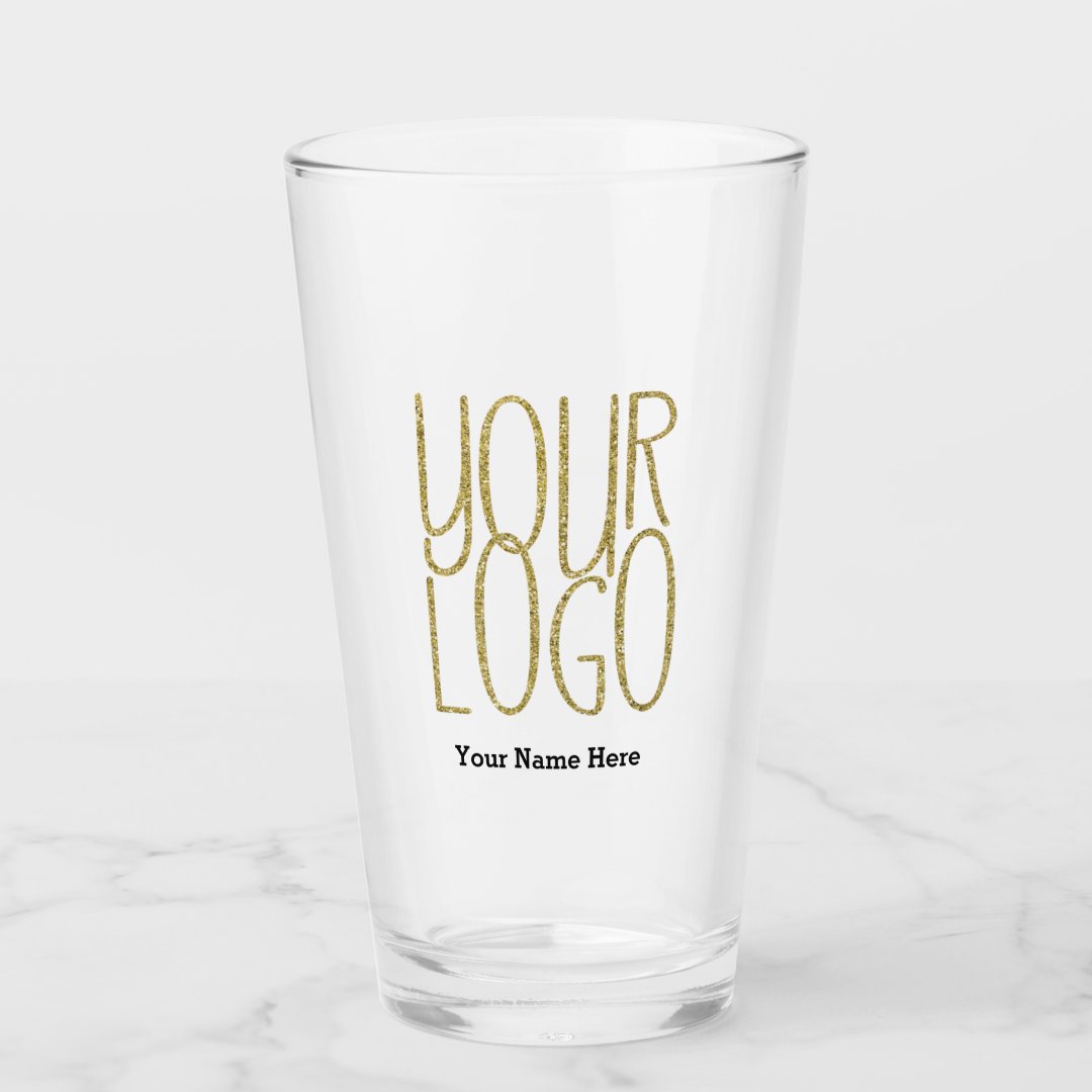 Custom Name Business Template Promotional Logo Glass | Zazzle