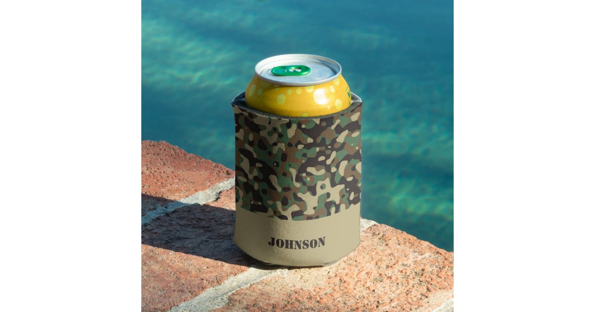 Custom name camouflage pattern can cooler | Zazzle