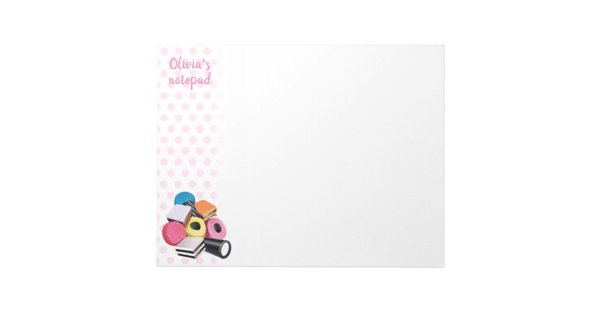 Custom name candy notepad | Zazzle