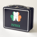 Custom Name Celtic Ireland Shamrock Irish Flag Metal Lunch Box | Zazzle