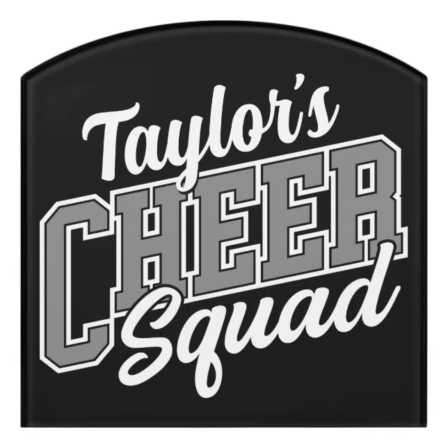 Custom NAME Cheerleader School Varsity Cheer Squad Door Sign | Zazzle