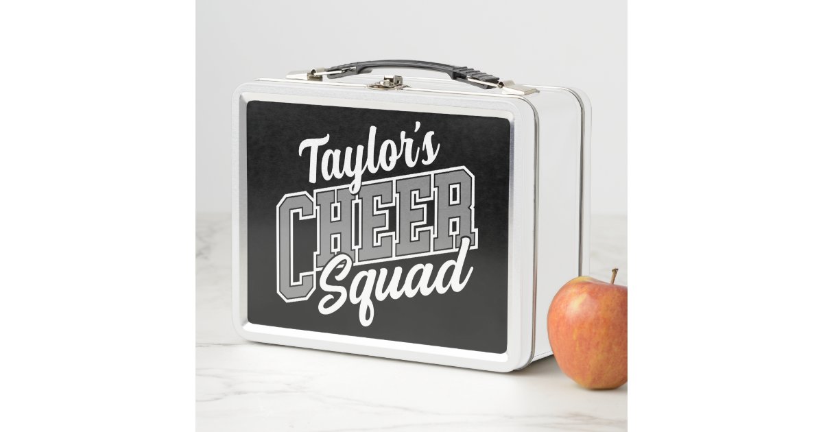 Custom NAME Cheerleader School Varsity Cheer Squad Metal Lunch Box | Zazzle