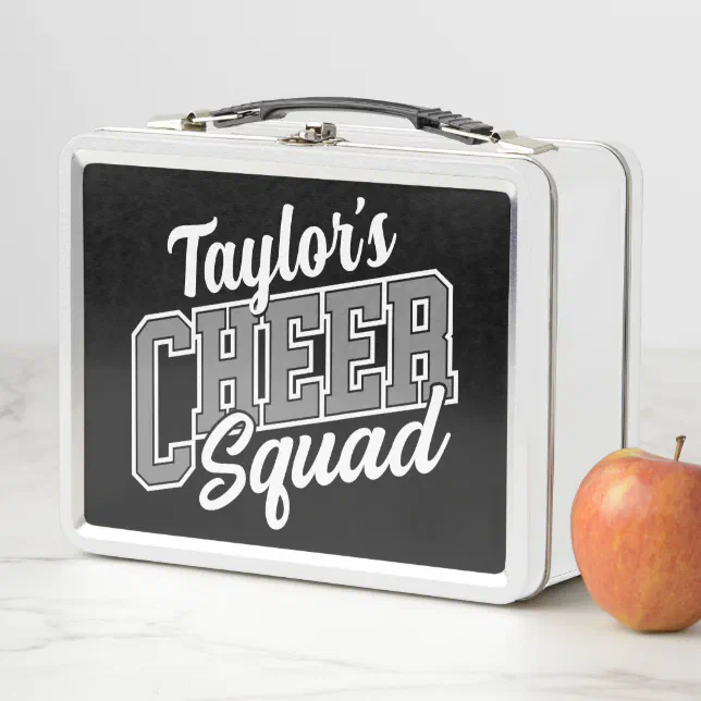 Custom NAME Cheerleader School Varsity Cheer Squad Metal Lunch Box | Zazzle