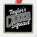Custom NAME Cheerleader School Varsity Cheer Squad Metal Ornament | Zazzle
