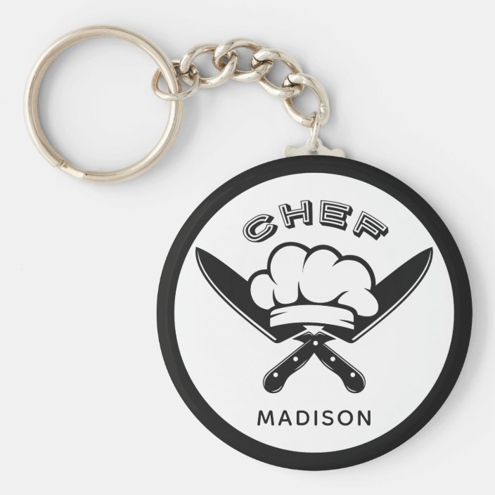 Custom name Chef Logo key chains | Zazzle.com