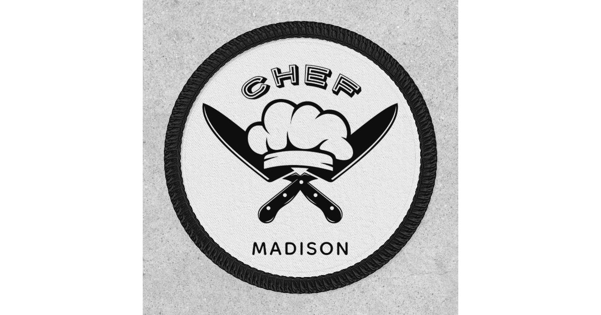 Custom name Chef Logo Patch | Zazzle