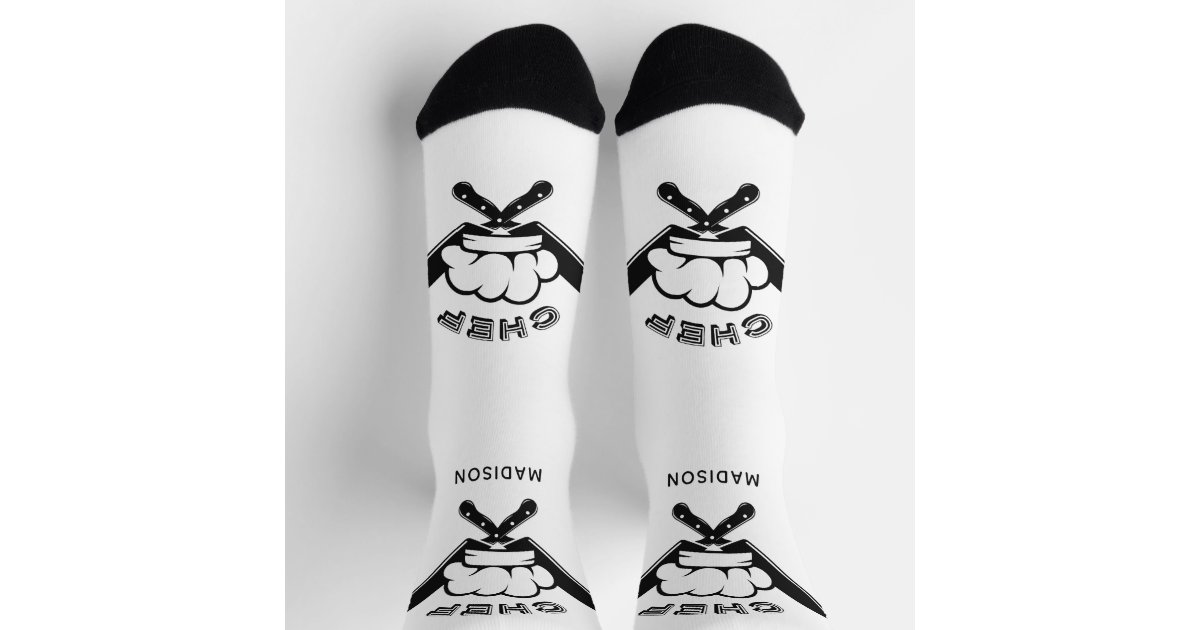 Custom name Chef Logo Socks | Zazzle
