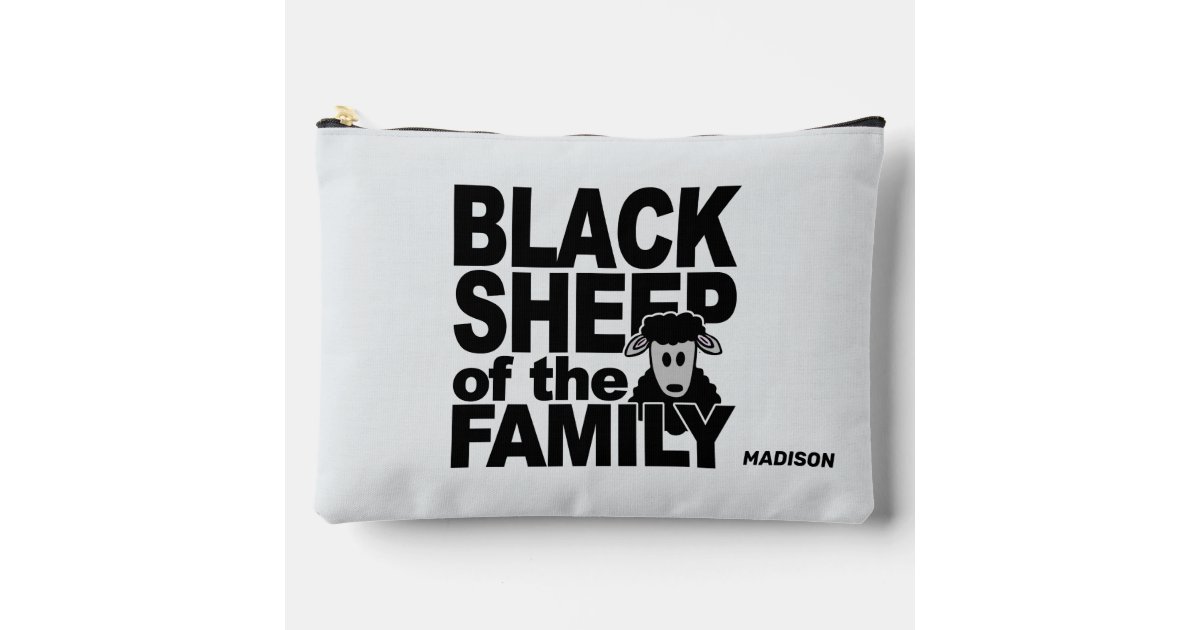 Custom name & color "Black Sheep" Accessory Pouch | Zazzle