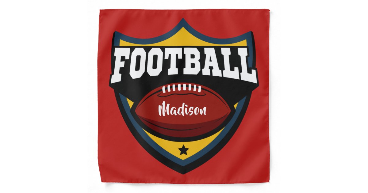 Custom name & color Football Logo bandana | Zazzle