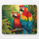 Custom Name Colorful Parrots Mouse Pad | Zazzle