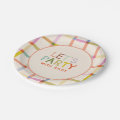 Custom Name Colourful Modern Plaid Birthday Party Paper Plates | Zazzle