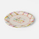 Custom Name Colourful Modern Plaid Birthday Party Paper Plates | Zazzle
