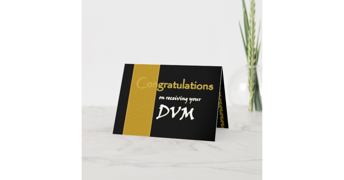 CUSTOM NAME Congratulations - DVM Card | Zazzle