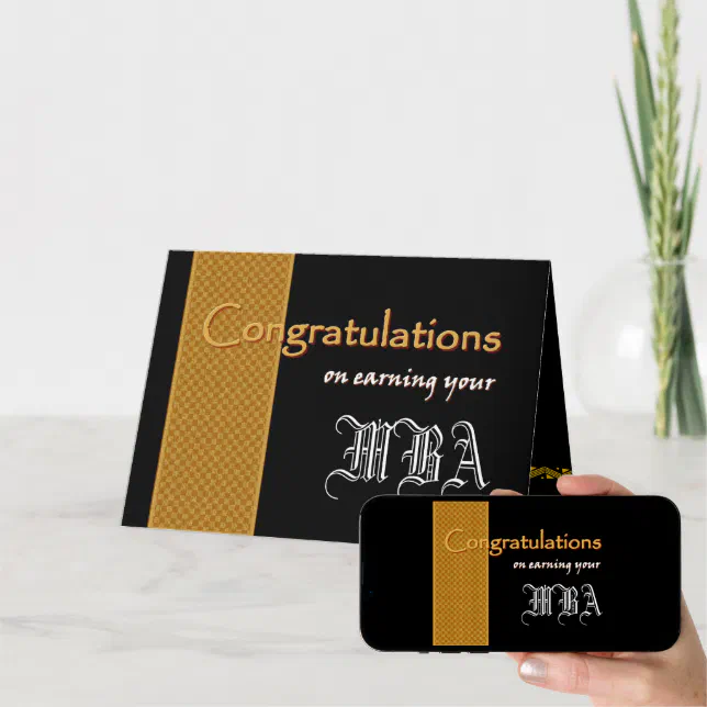 CUSTOM NAME Congratulations - Earning Your MBA Card | Zazzle