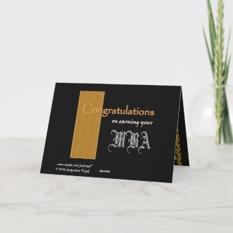 CUSTOM NAME Congratulations - Earning Your MBA Card | Zazzle