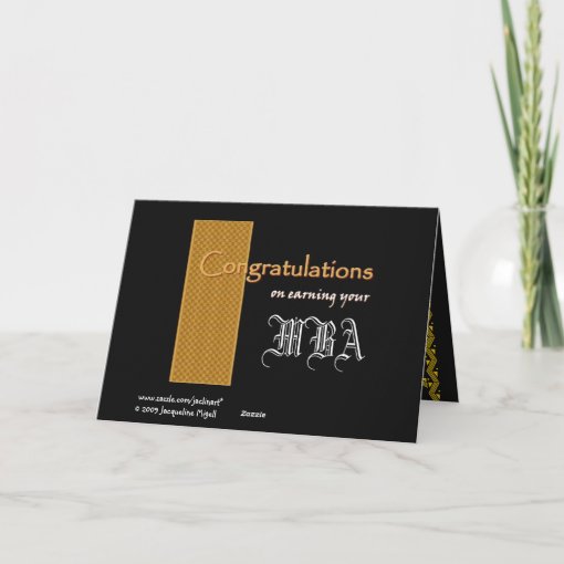 CUSTOM NAME Congratulations - Earning Your MBA Card | Zazzle