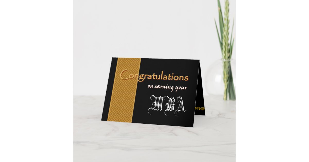 CUSTOM NAME Congratulations - Earning Your MBA Card | Zazzle