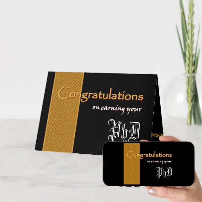CUSTOM NAME Congratulations - Earning Your PhD Card | Zazzle