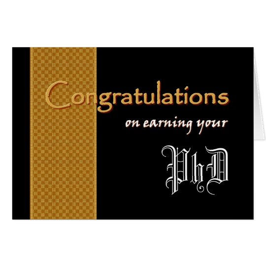 CUSTOM NAME Congratulations - Earning Your PhD Card | Zazzle.com